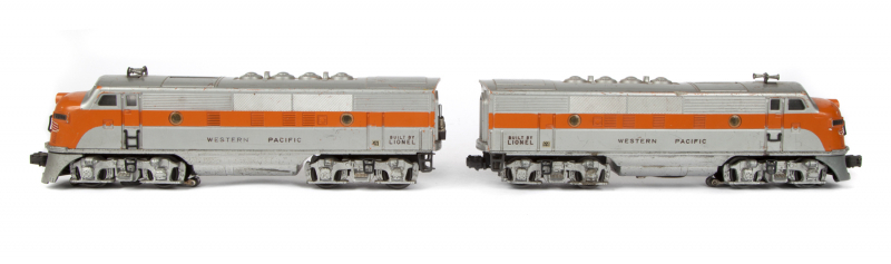 LIONEL POSTWAR 2345 WESTERN PACIFIC F-3 A-A DIESEL LOCOMOTIVES WITH ...