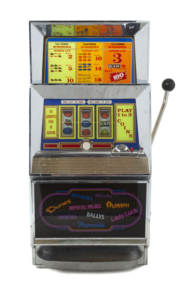 1980S BALLY ELECTRO-MECHANICAL 25-CENT MULTI-CASINO SLOT MACHINE