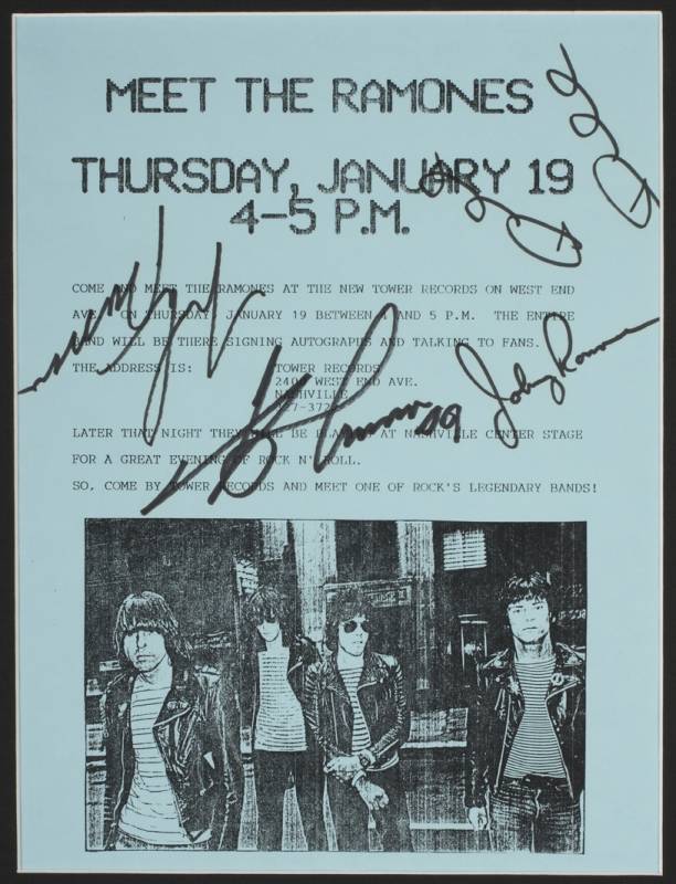 "MEET THE RAMONES" SIGNED FLYER
