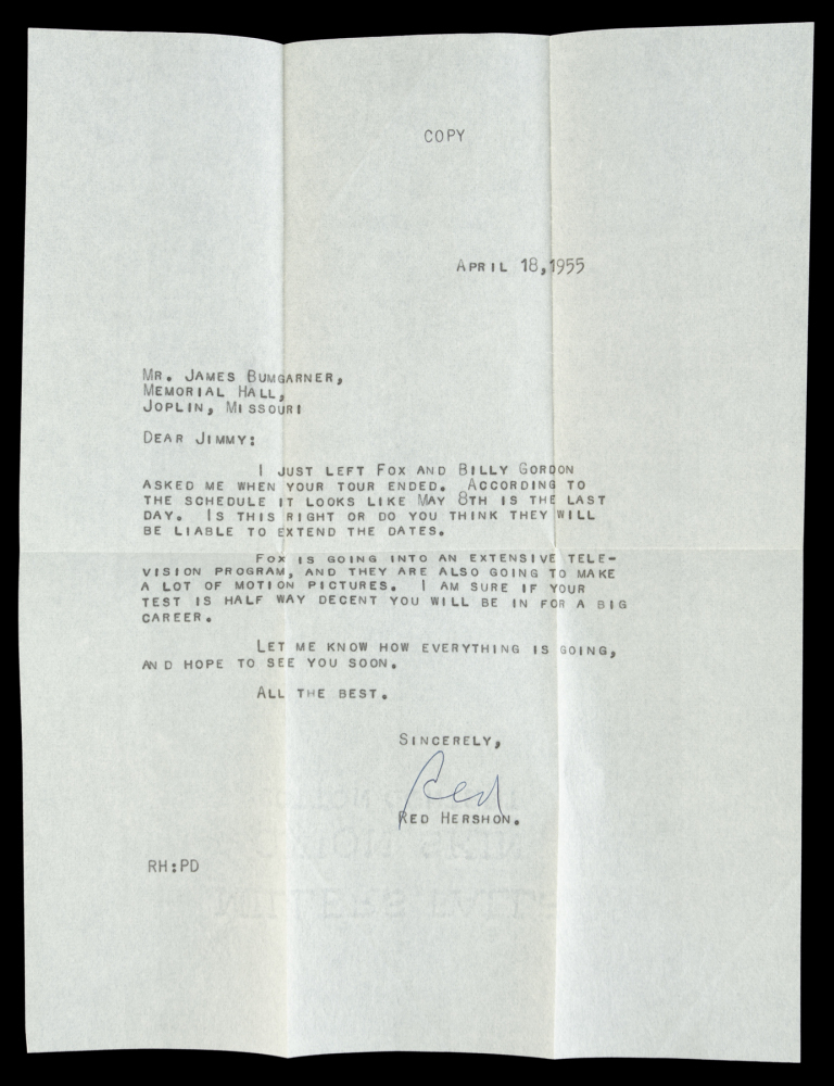 JAMES GARNER: "THE CAINE MUTINY COURT-MARTIAL" 1955 LETTER FROM AGENT ...