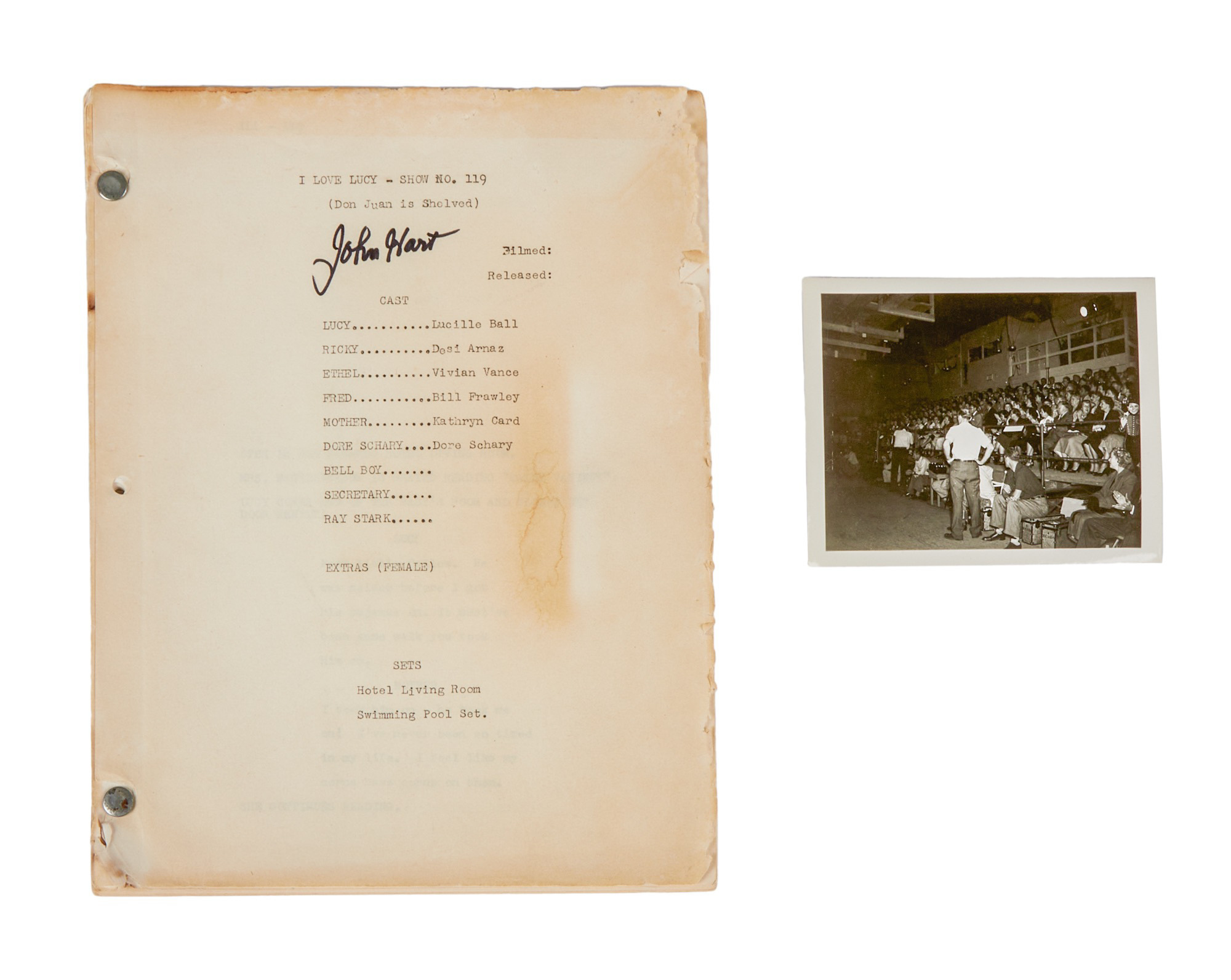 Lucille Ball | John Hart Signed "I Love Lucy" Script