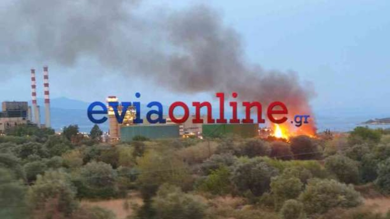 Φωτιά στην Εύβοια – Καίει δίπλα στο εργοστάσιο της ΔΕΗ στο Αλεβέρι
