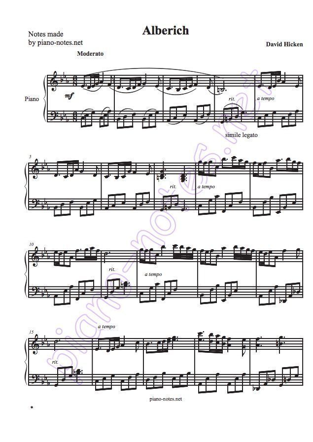 David Hicken Alberich Sheet Music Downloads