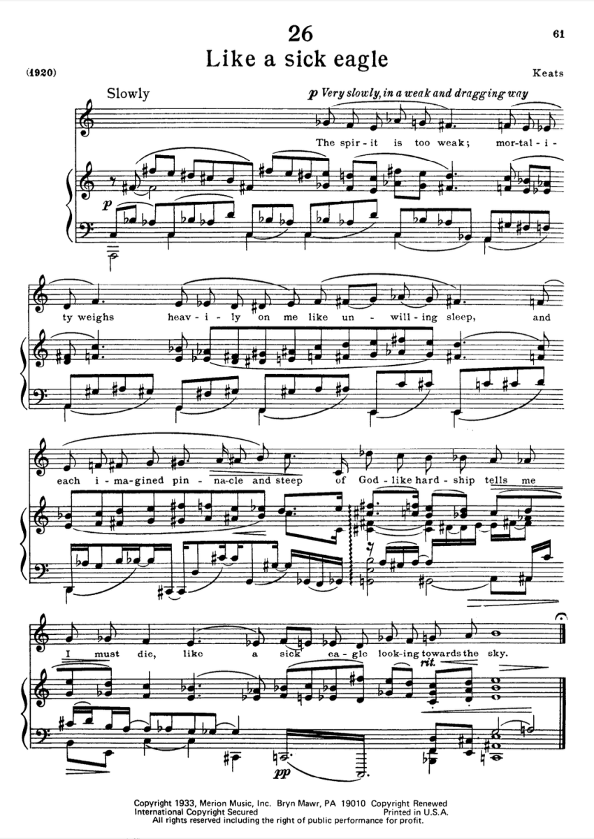 Charles Edward Ives 114 Songs (1922): No. 26 'Like a sick eagle' (1920 ...