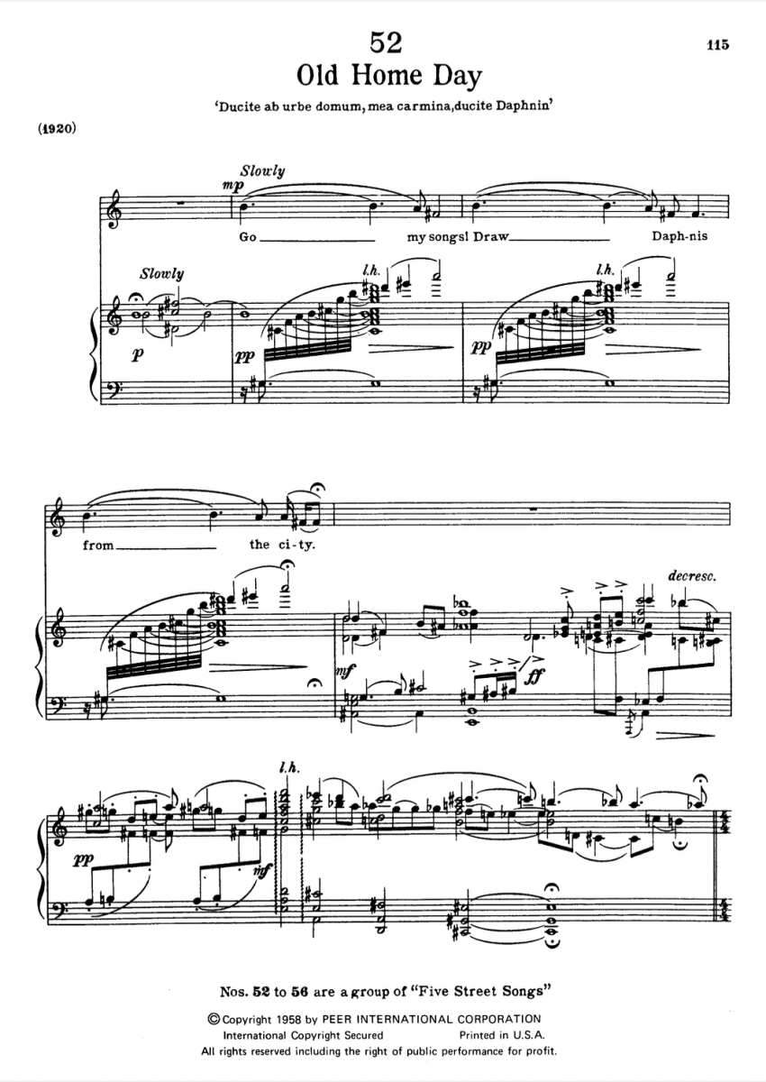 Charles Edward Ives 114 Songs (1922): No. 52 'Old Home Day', S.315 ...